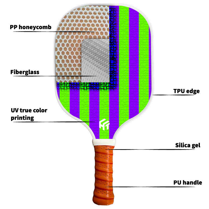 200-230G Pickleball Racket Set with Glass Fiber PP Honeycomb Core and ...